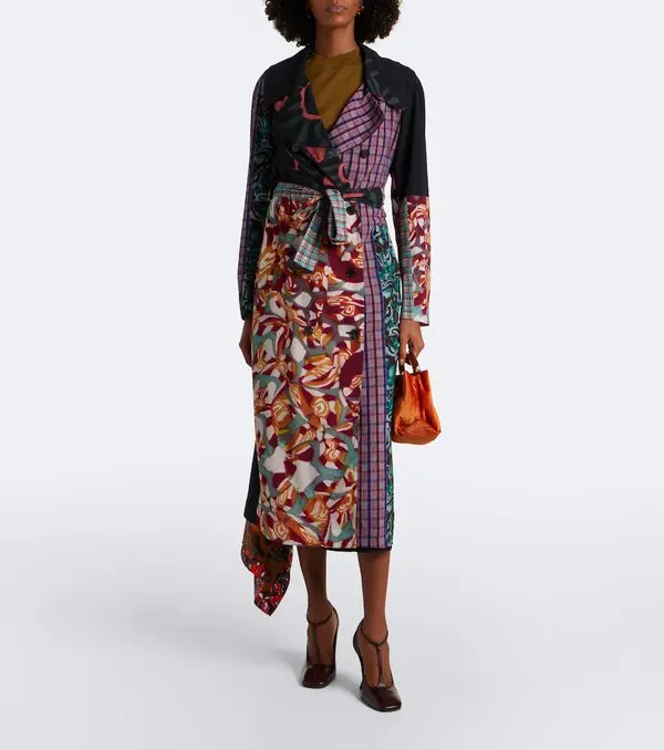 Dries Van Noten Printed Wrap Coat - Multicoloured