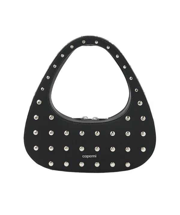 Coperni Swipe Small Studded Faux Leather Shoulder Bag