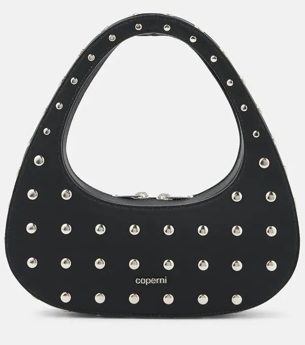 Coperni Swipe Small Studded Faux Leather Shoulder Bag