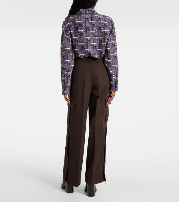 Burberry Wool Cargo Trousers - Brown