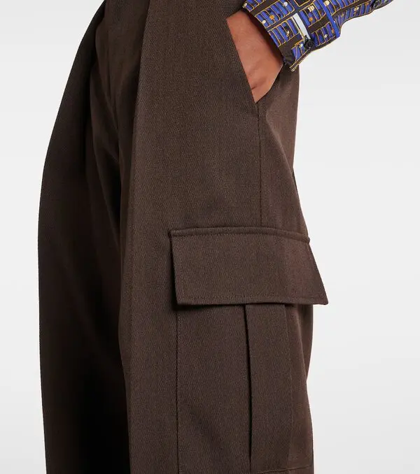 Burberry Wool Cargo Trousers - Brown