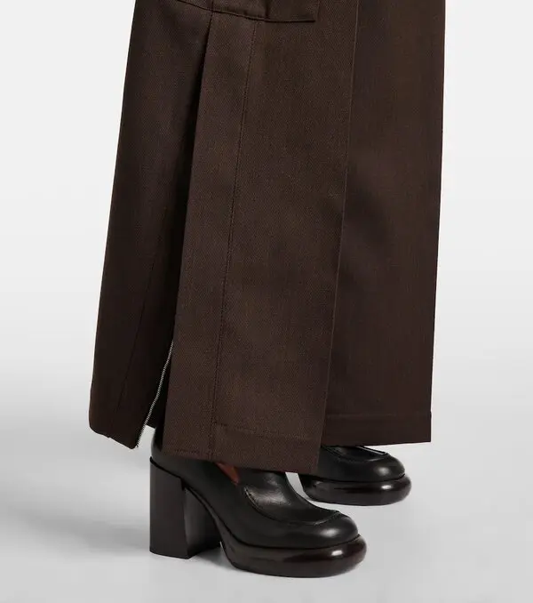 Burberry Wool Cargo Trousers - Brown