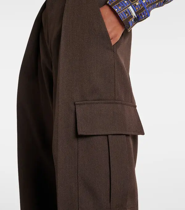 Burberry Wool Cargo Trousers - Brown