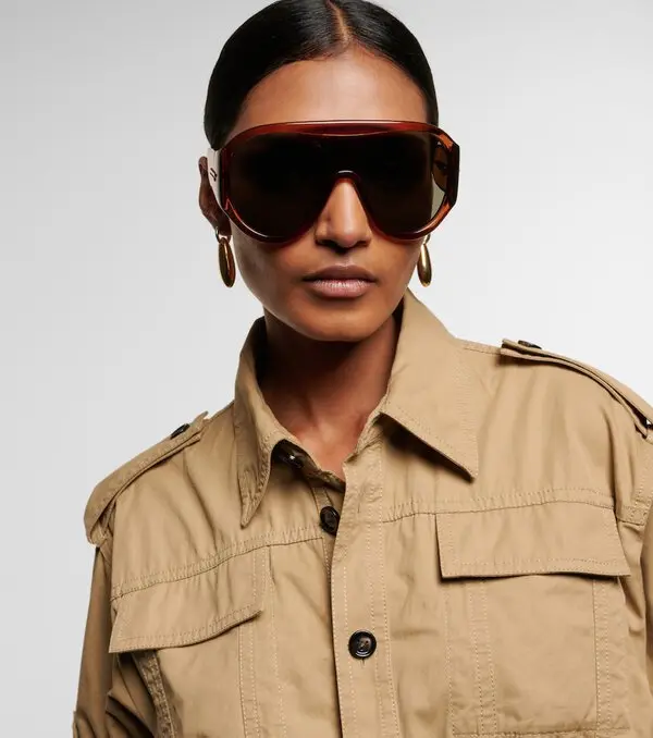 Bottega Veneta Scudo Sunglasses - Brown