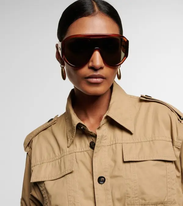 Bottega Veneta Scudo Sunglasses - Brown