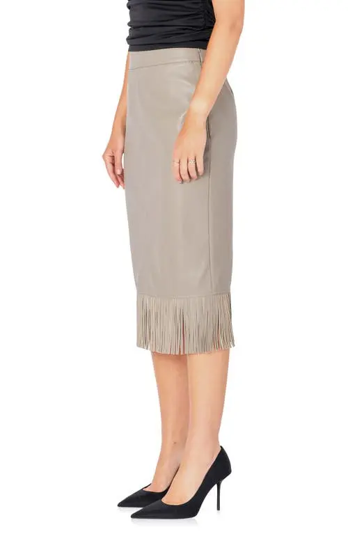 Endless Rose Fringe Faux Leather Pencil Skirt