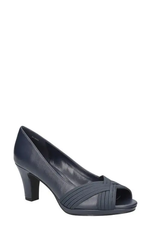 EASY WORKS BY EASY STREET Lavish Peep Toe Pumps - Navy