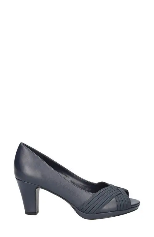 EASY WORKS BY EASY STREET Lavish Peep Toe Pumps - Navy