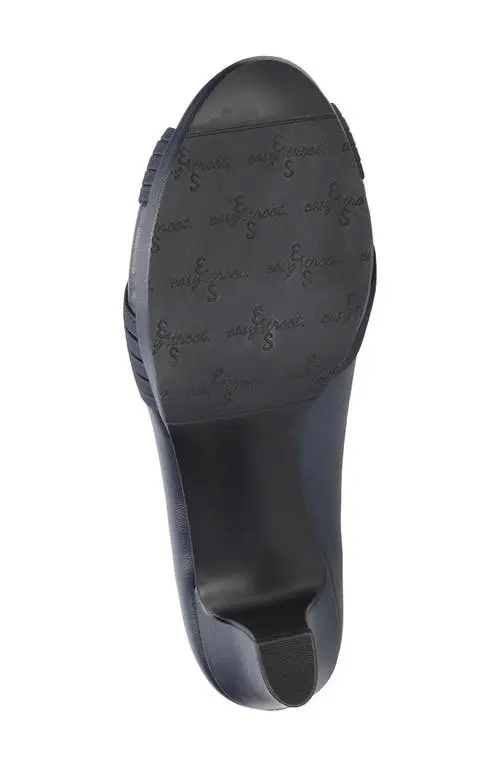 EASY WORKS BY EASY STREET Lavish Peep Toe Pumps - Navy