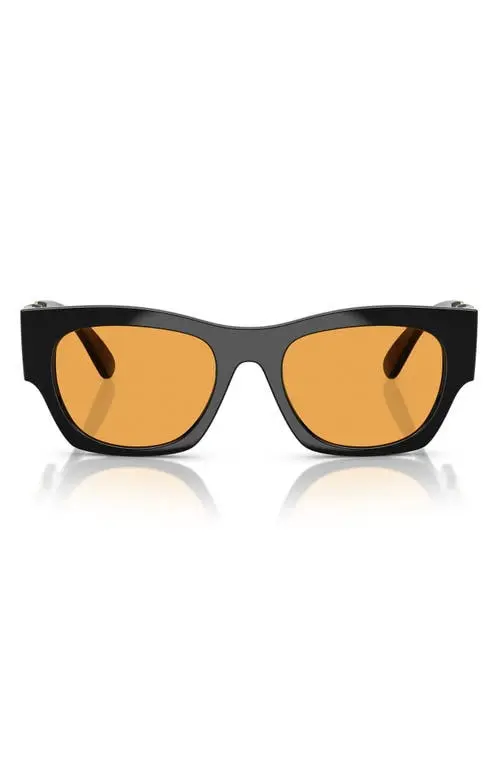Versace 52mm Pillow Sunglasses - Black/orange