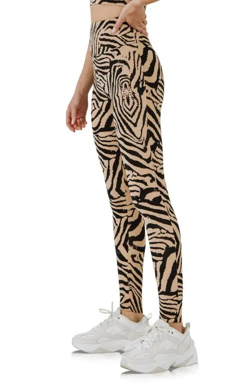 GREY LAB Animal Print High Waist Leggings - Beige/ Black