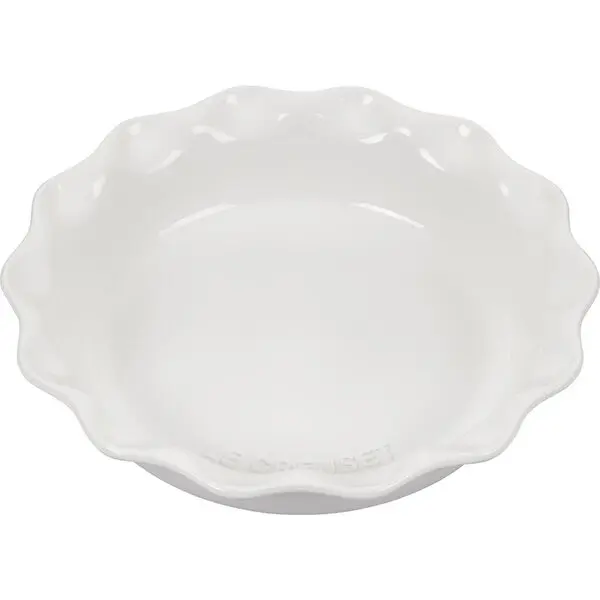 LE CREUSET Heritage 9-inch Stoneware Pie Dish - White
