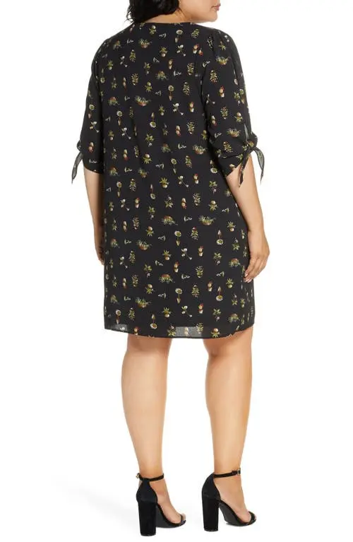 KIYONNA Manhattan Shift Dress - Potted Plant Print