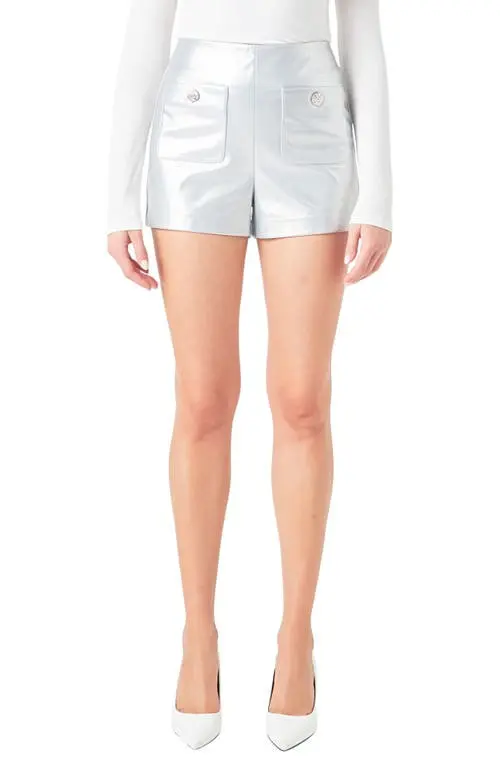 Endless Rose Pocket High Waist Faux Leather Shorts