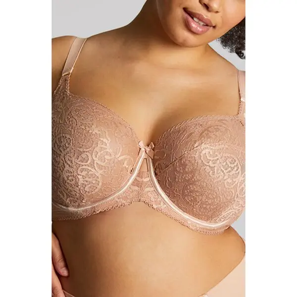 Panache Estel Underwire Full Coverage Stretch Lace Side Support Bra - Honey