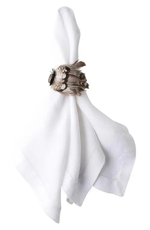 JULISKA Set Of 4 Feather Napkin Rings