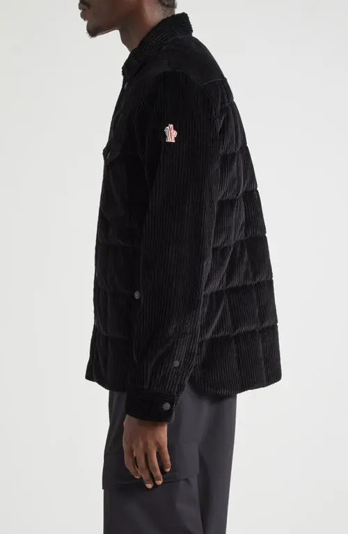 Moncler Gelt Quilted Corduroy Down Shirt Jacket - Black