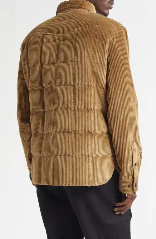 Moncler Gelt Quilted Corduroy Down Shirt Jacket