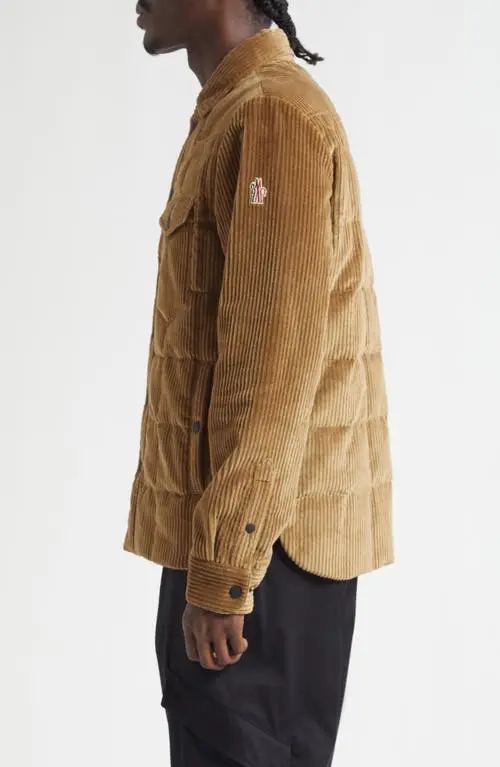 Moncler Gelt Quilted Corduroy Down Shirt Jacket