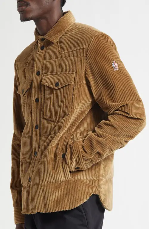 Moncler Gelt Quilted Corduroy Down Shirt Jacket