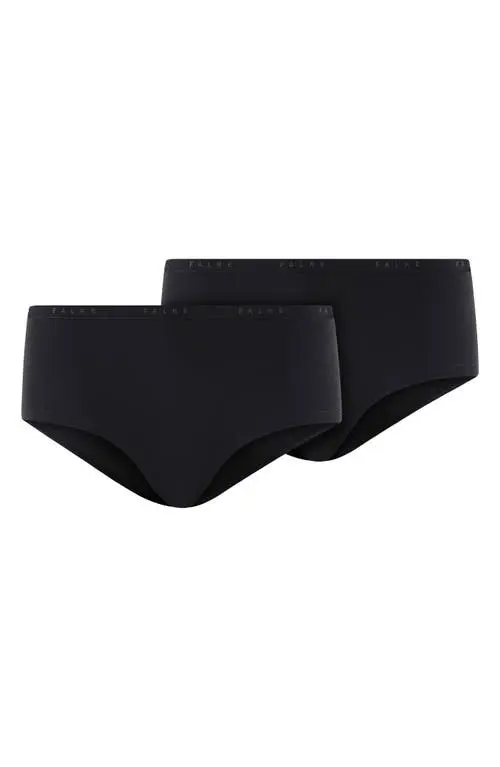 Falke Daily Comfort 2-pack Stretch Cotton Hipster Briefs - Black