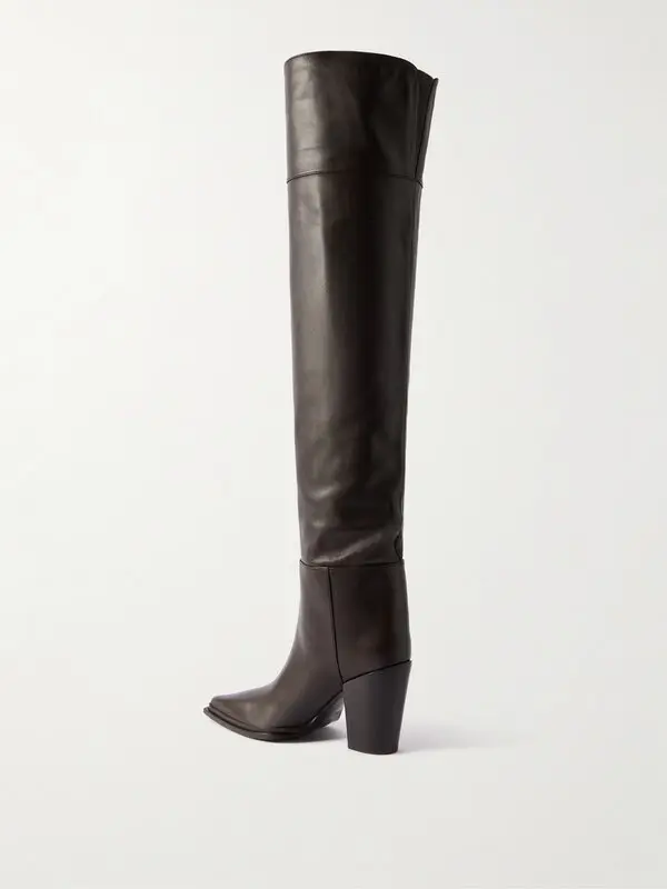 JIMMY CHOO Cece 80 Leather Over-the-knee Boots - Brown