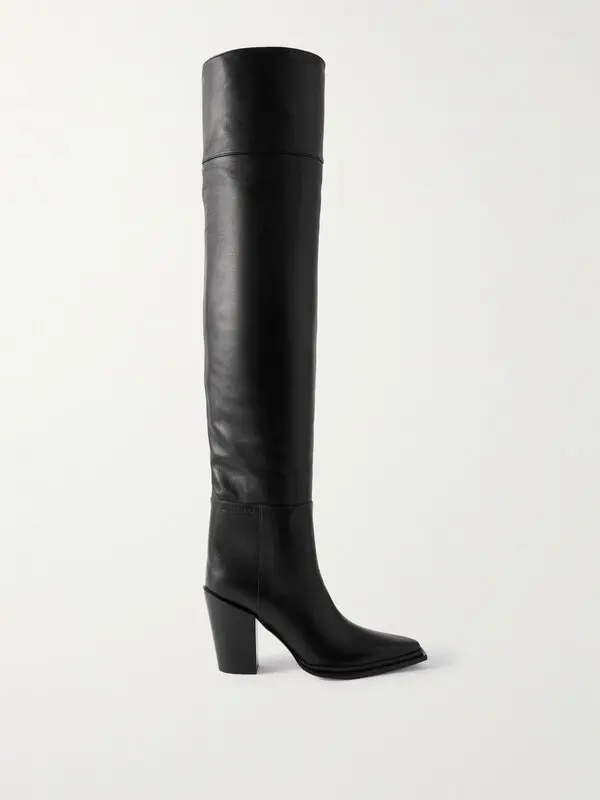 JIMMY CHOO Cece 80 Leather Over-the-knee Boots - Black