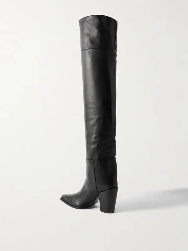 JIMMY CHOO Cece 80 Leather Over-the-knee Boots - Black