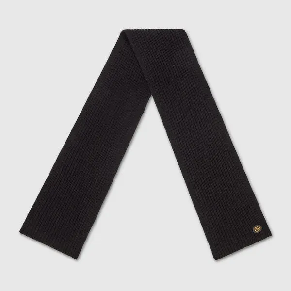 Gucci Wool Cashmere Scarf With Double G