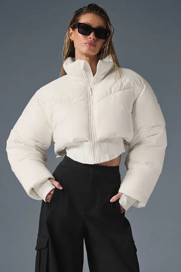 Alo Yoga Main Act Corset Puffer Jacket - Ivory/ivory