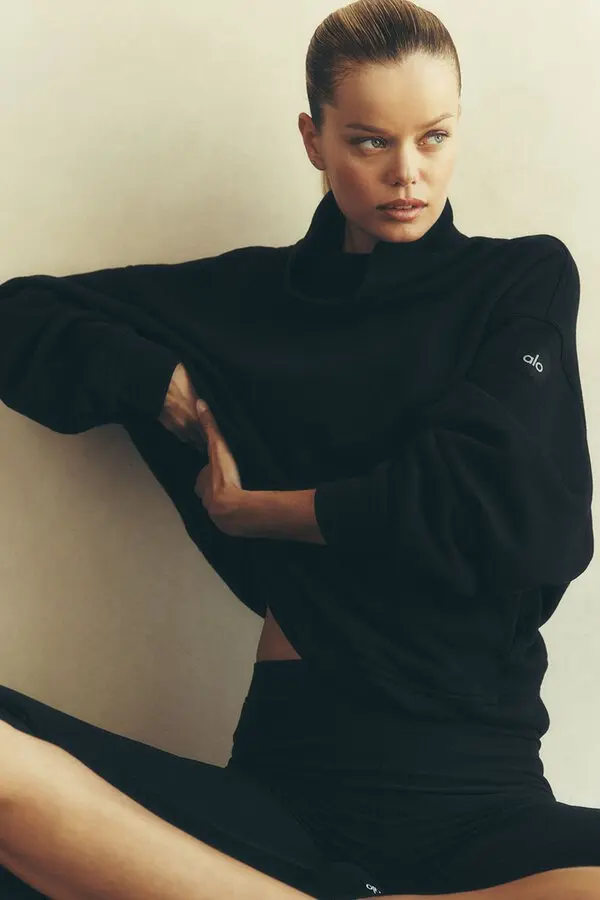 Alo Yoga Mock Neck Pullover Top - Black