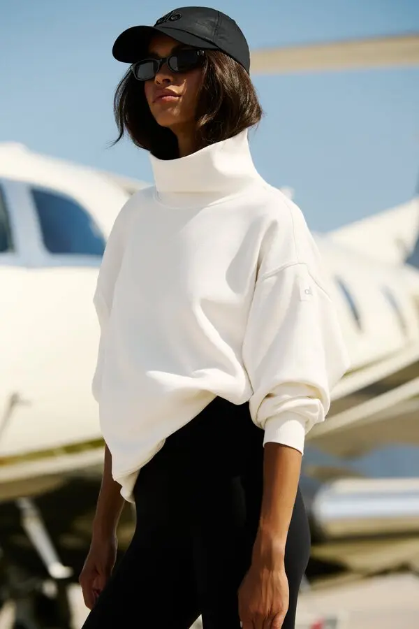 Alo Yoga Mock Neck Pullover Top - Ivory