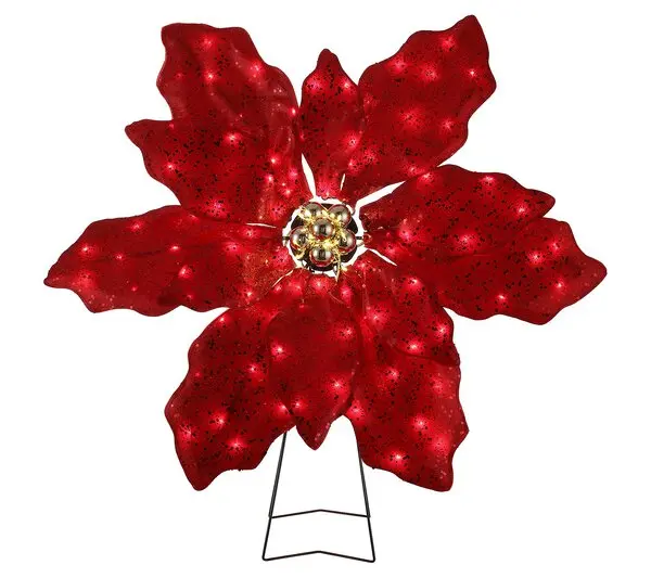 MR. CHRISTMAS 35 In. Outdoor Twinkling Led Poinsettia - One-color