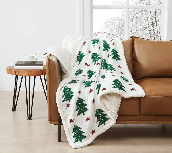TRULY SOFT Cozy Tree And Star 40x60 Throw Blanket - One-color