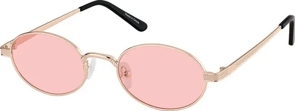 Zenni Oval Full Rim Sunglasses - Rose Gold
