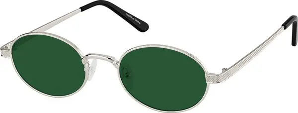 Zenni Oval Full Rim Sunglasses - Silver