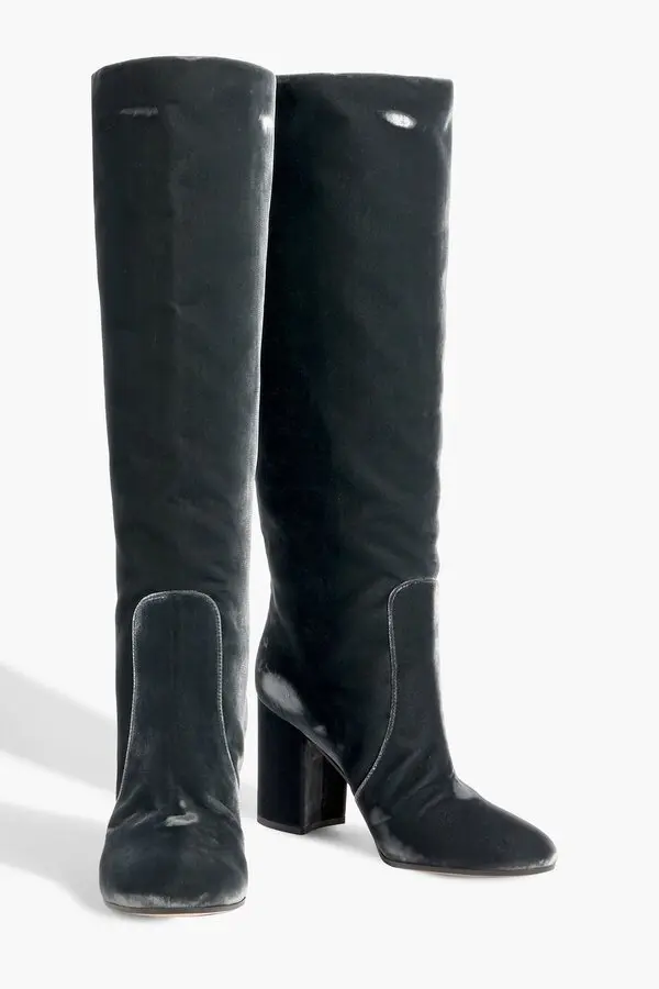 GIANVITO ROSSI Velvet Knee High Boots