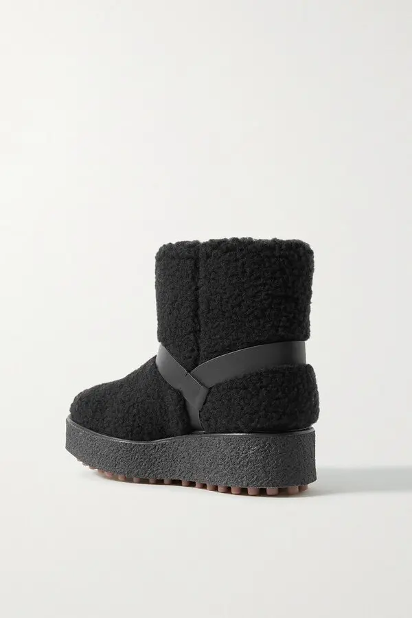 TOD'S Leathertrimmed Shearling Ankle Boots