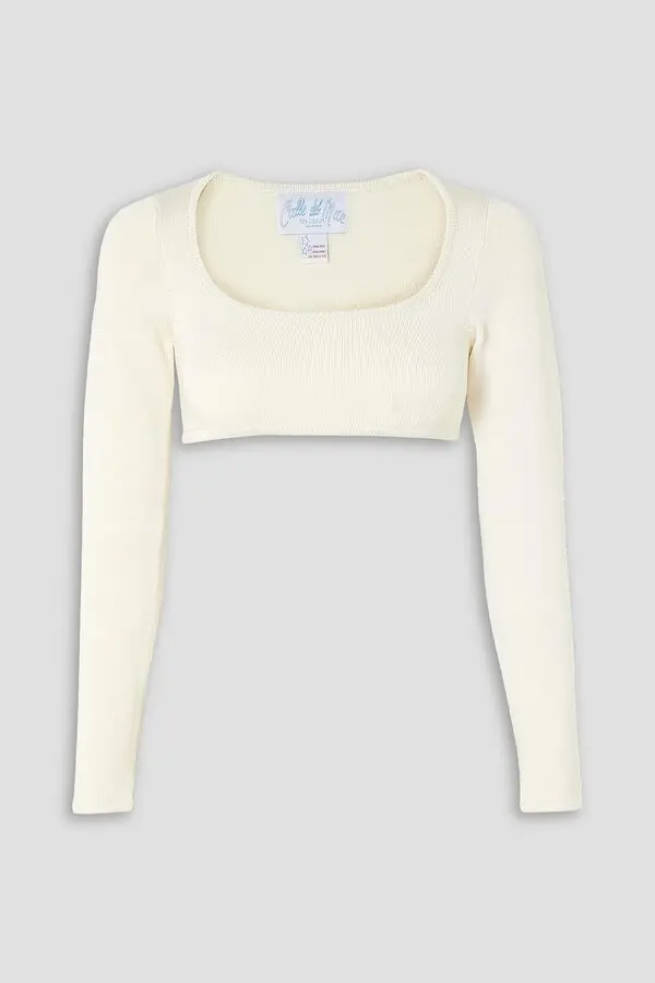Calle Del Mar Cropped Stretch-knit Top