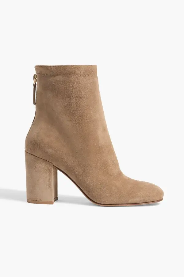 GIANVITO ROSSI Bellamy Suede Ankle Boots - Sand