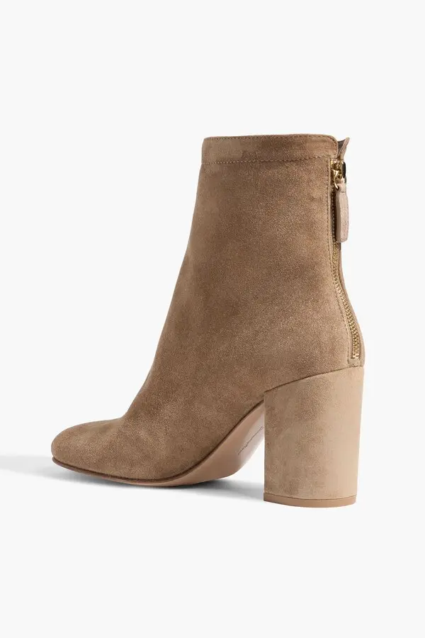 GIANVITO ROSSI Bellamy Suede Ankle Boots - Sand