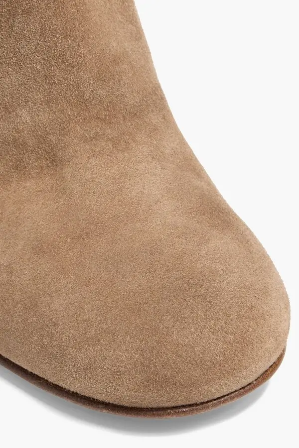 GIANVITO ROSSI Bellamy Suede Ankle Boots - Sand