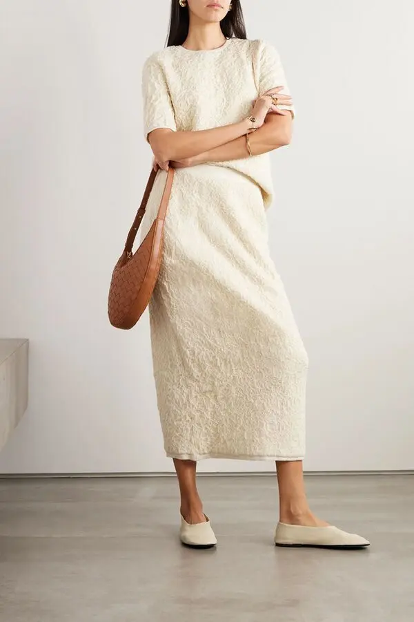 LAUREN MANOOGIAN Stretchalpaca Cloqué Midi Skirt
