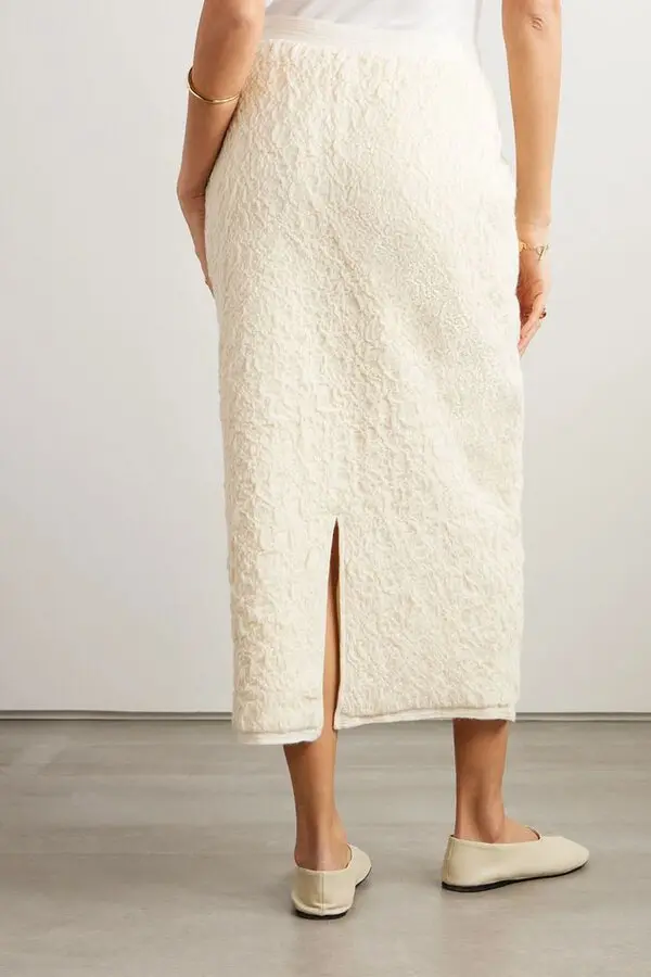 LAUREN MANOOGIAN Stretchalpaca Cloqué Midi Skirt