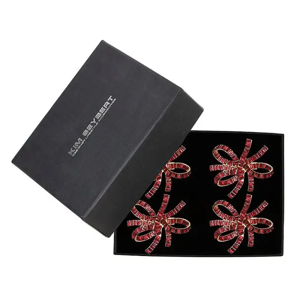 KIM SEYBERT Jeweled Bow Napkin Ring, Set Of 4 - Red