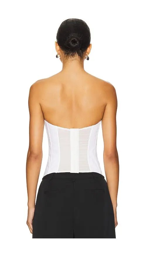 GUIZIO Chrys Pinstripe Corset - White & Black