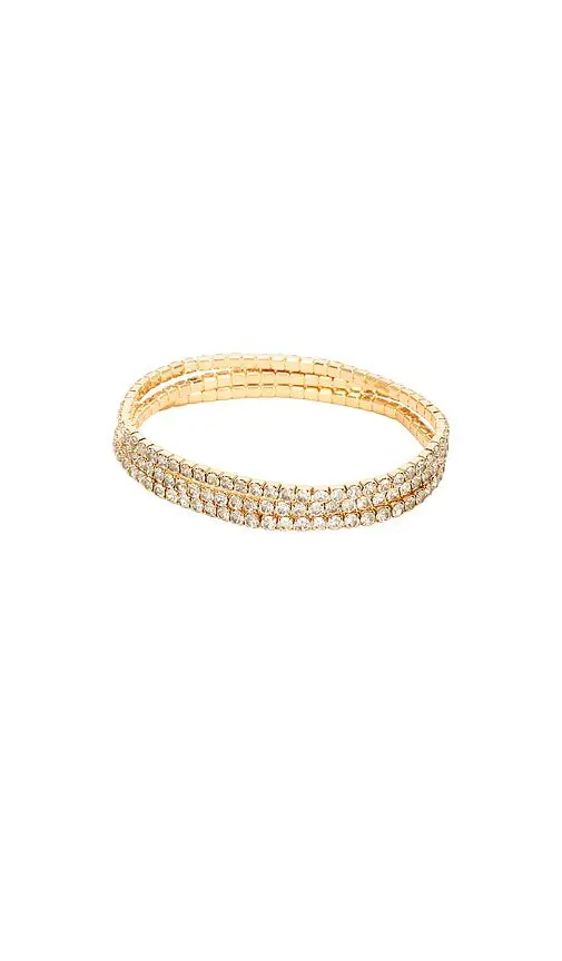 Ettika Crystal Embellished Bracelet Set - Gold