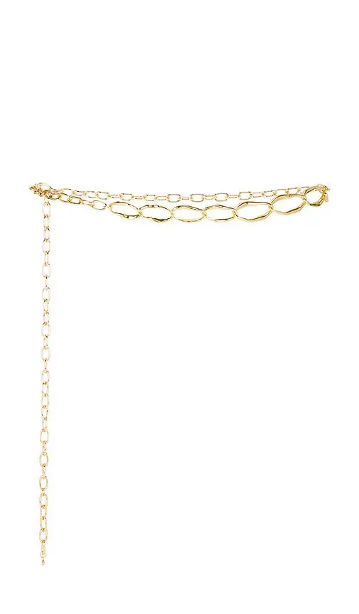Ettika Hammered Oval Link Chain Belt - Gold