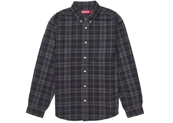Supreme Plaid Flannel Shirt - Black