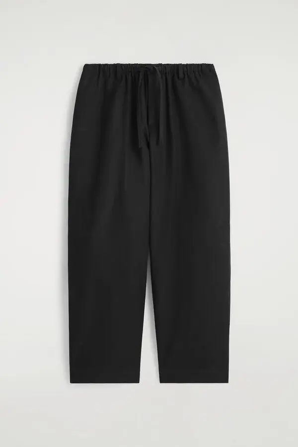 Cos Barrel-leg Drawstring Pants - Black